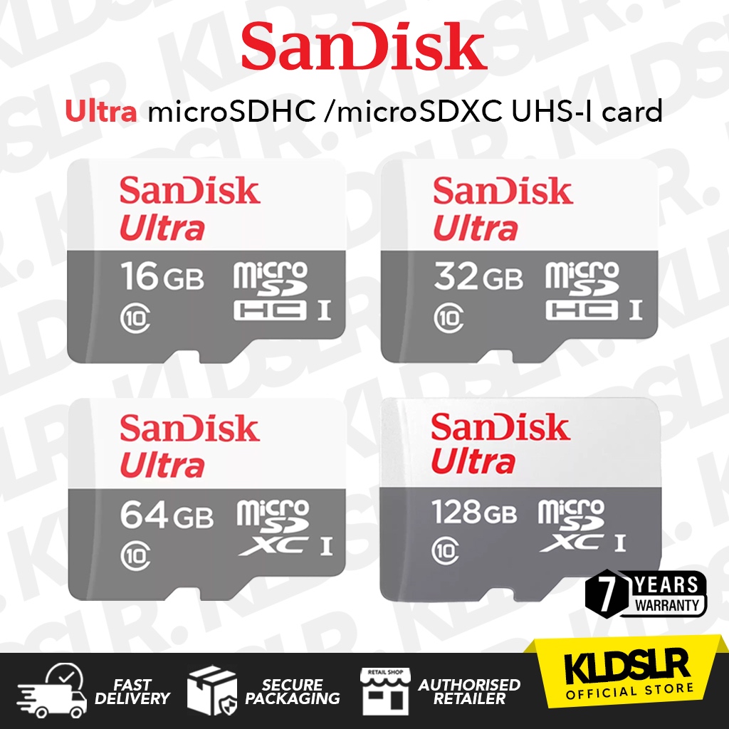SanDisk Ultra Class 10 UHS-I microSD Memory Card (16GB/32GB/64GB/128GB) (Max R: 80-100MB/s ...