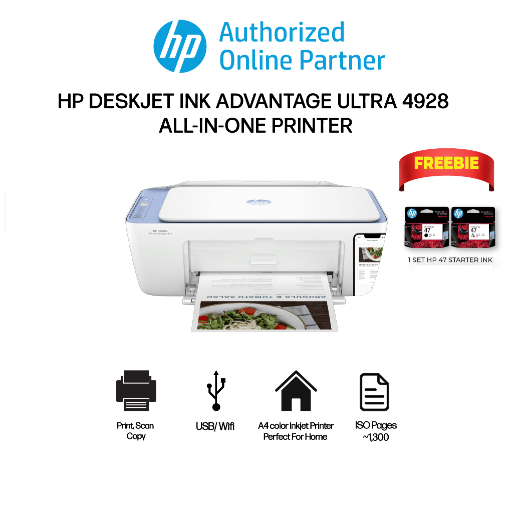 HP DeskJet 4928 replacement 4828 Ink Advantage Ultra Printer - Print ...