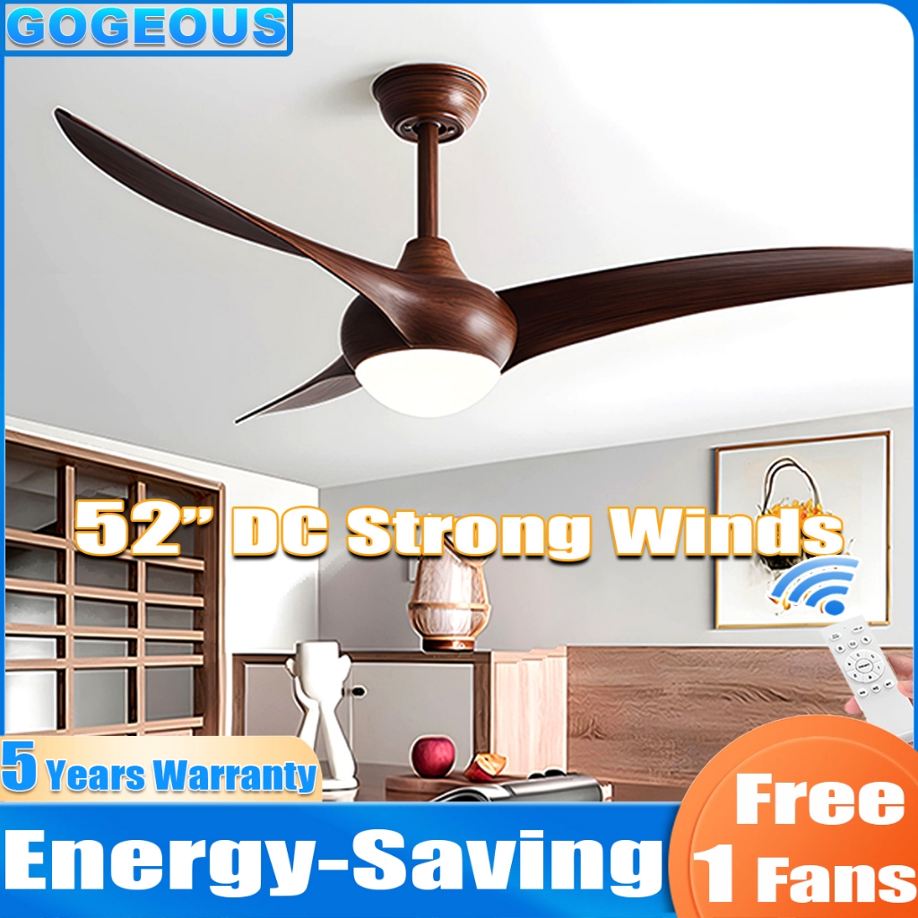 DLD Kipas Lampu Siling Moden 52Inch Tiga Warna Dengan Kipas 3 Bilah ...