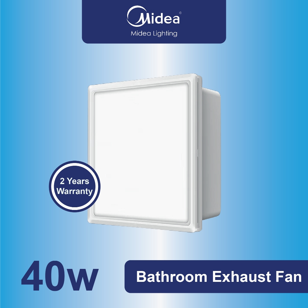 Midea Bathroom Ceiling Exhaust Fan Slim with High Brightness LED (40W ...