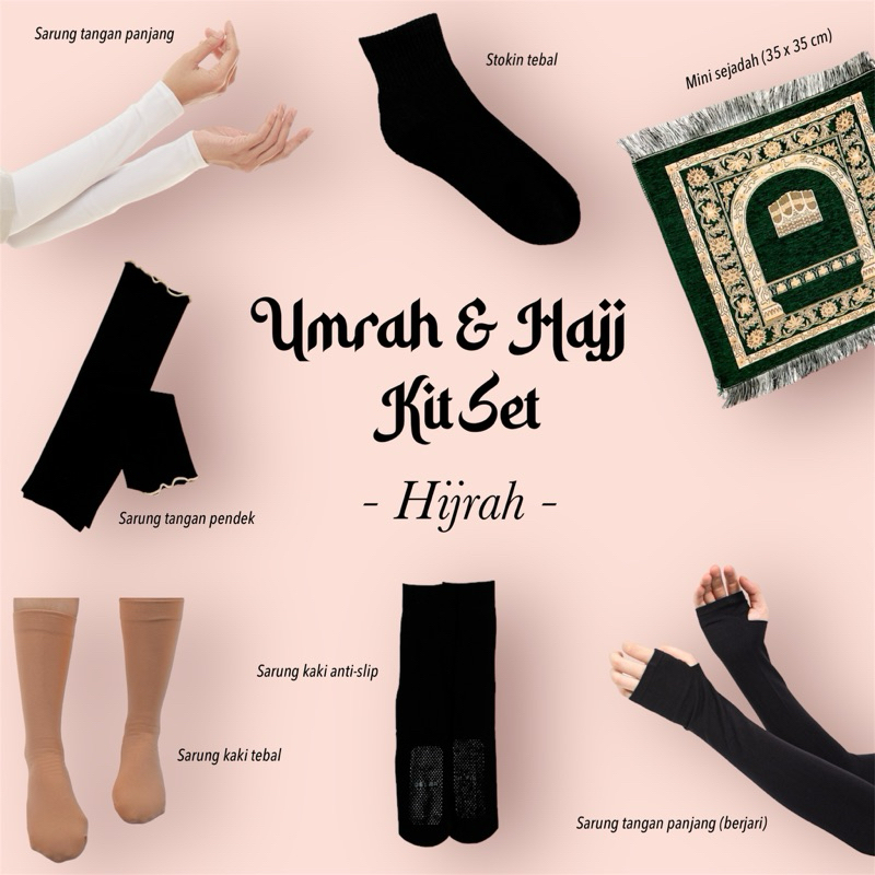 Set Umrah Hajj Kit Set Sejadah Mini Stokin Tebal Sarung Tangan Travel ...
