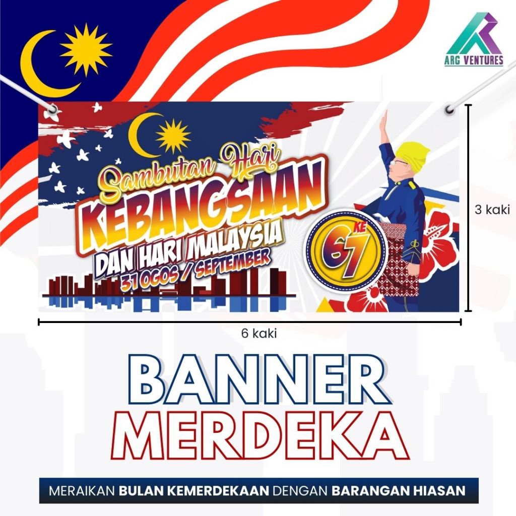 Banner Bunting Merdeka 2024 Full Printing Props Patriotik Malaysia ...