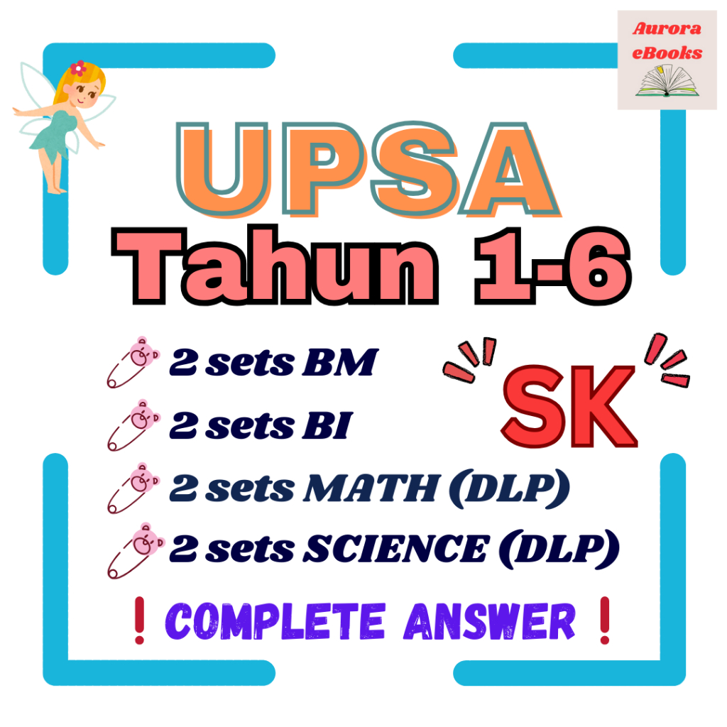 [Softcopy PDF📚] UPSA Tahun 1-6 SK Sebenar | Latihan BM BI Math Sains Tahun 1-6 | Shopee Malaysia
