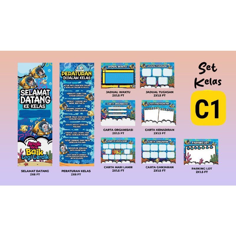 SET KECERIAAN KELAS | BANNER SET KELAS | KECERIAAN KELAS | SELAMAT ...