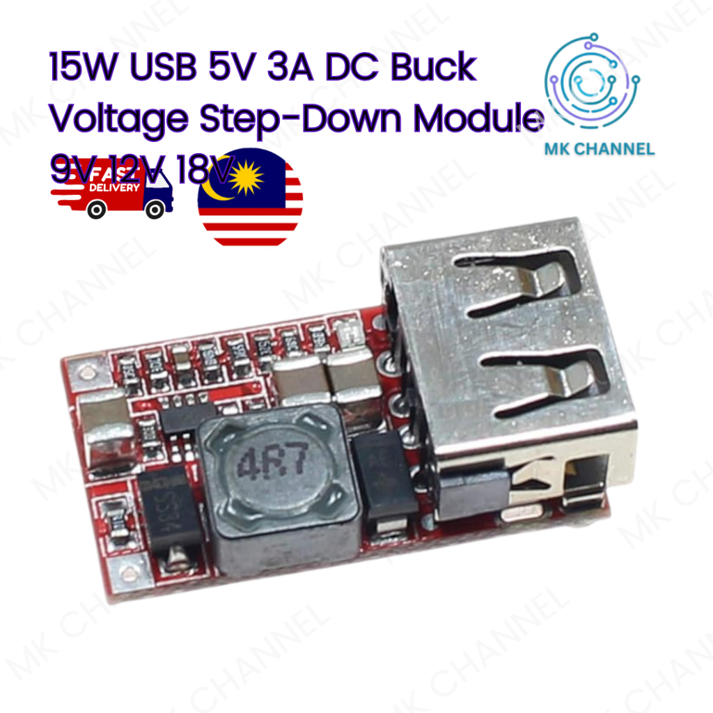 15W USB 5V 3A DC Buck Voltage Step-Down Module 9V 12V 18V | Shopee Malaysia