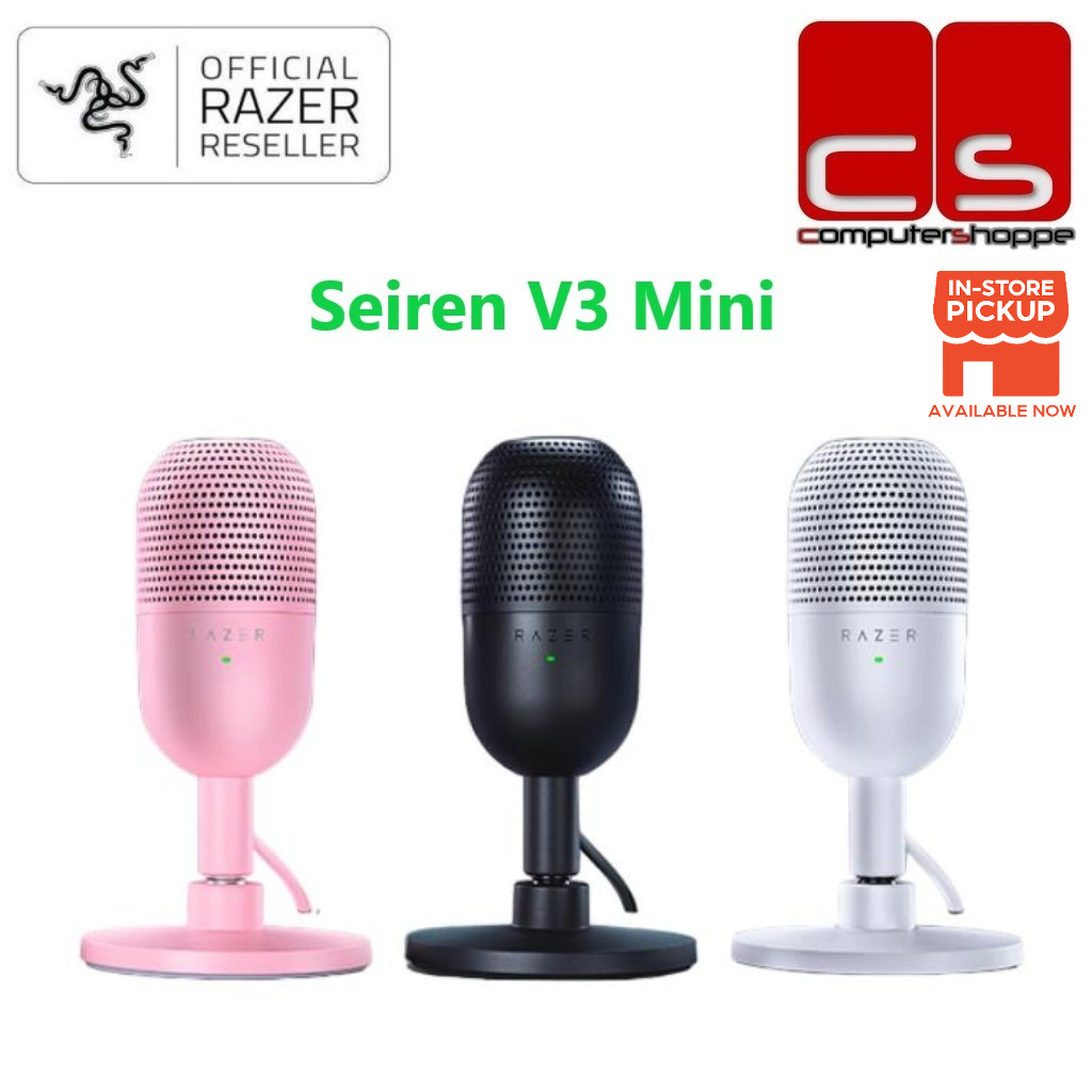 Razer Seiren V3 Mini Ultra-Compact USB Microphone - Black/Quartz ...