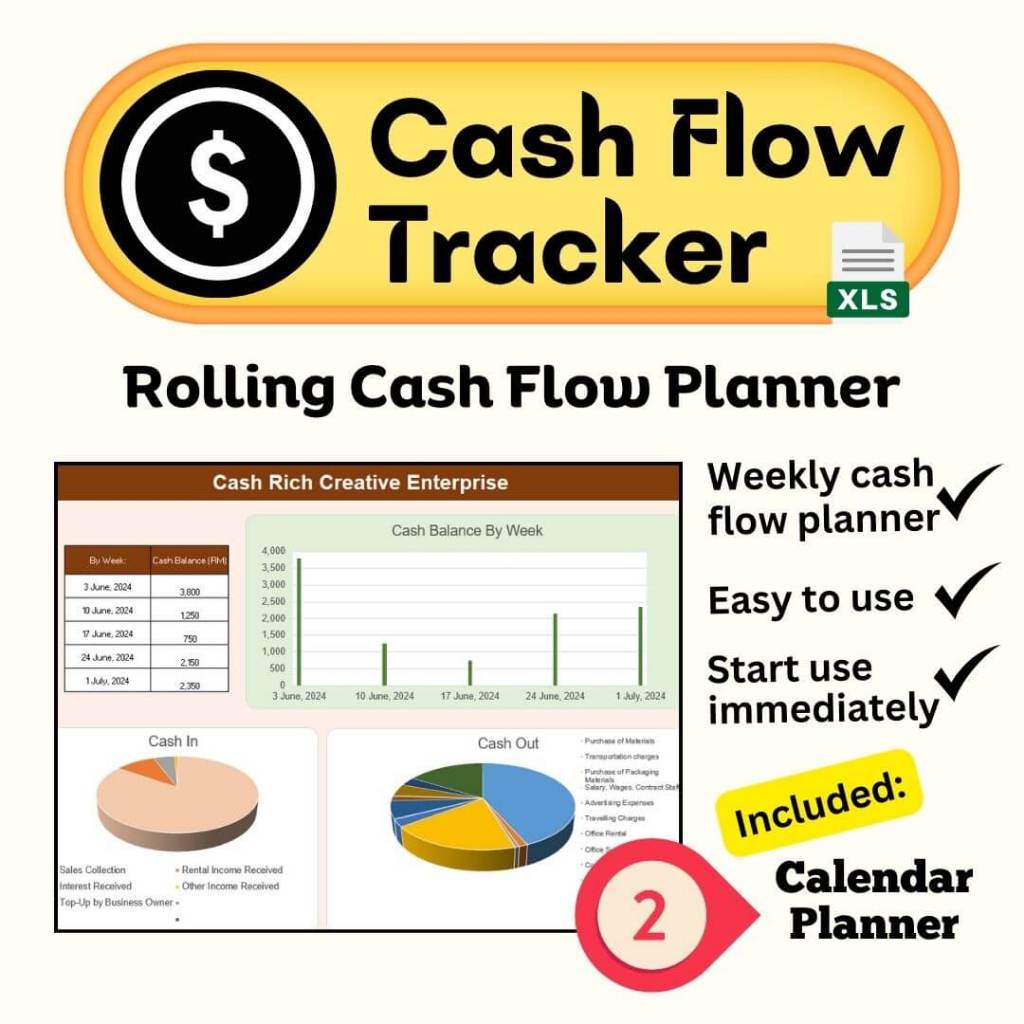 Cash Flow Tracker Template, Accounting Template, Excel Template ...