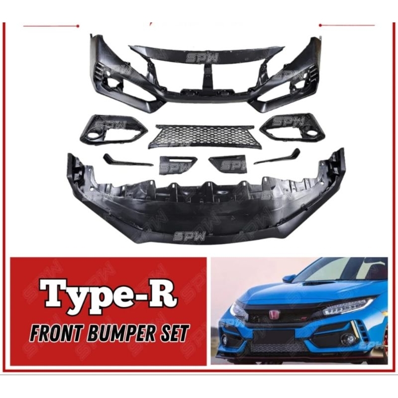 Honda Civic Fc Type R Front Bumper Fullset With Front Diffuser PP ...