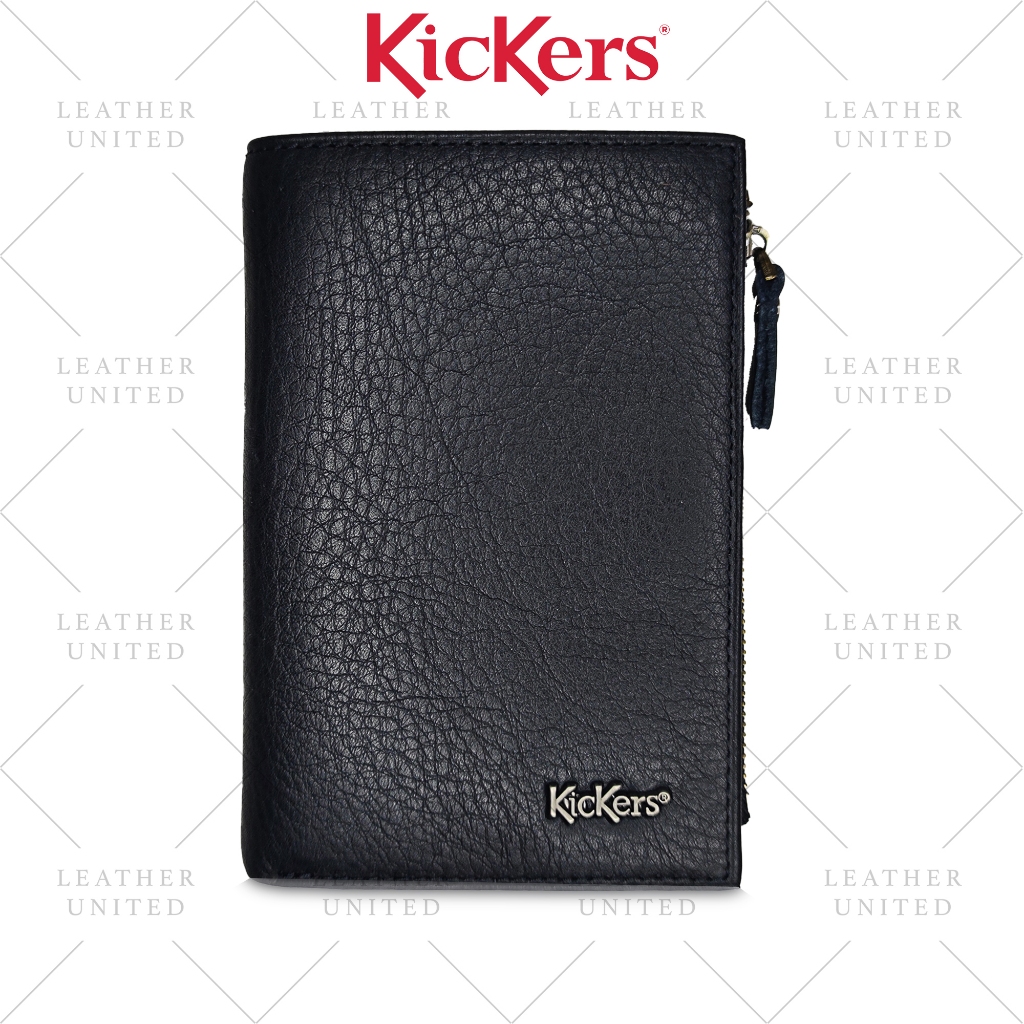 Kickers Genuine Top Grain Cow Leather Vertical Button Bifold Short ...