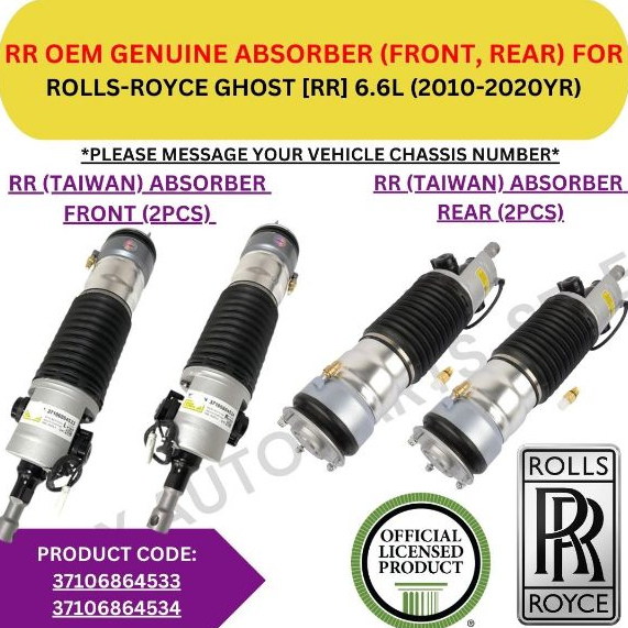 ROLLS-ROYCE (TAIWAN OEM) AIRMATIC ABSORBER (FRONT, REAR) FOR ROLLS ...