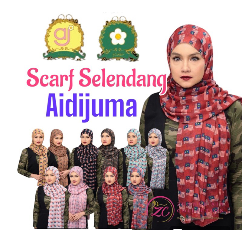 AIDIJUMA SCARF SELENDANG MERDEKA 2WAYS - Bendera Malaysia | Shopee Malaysia