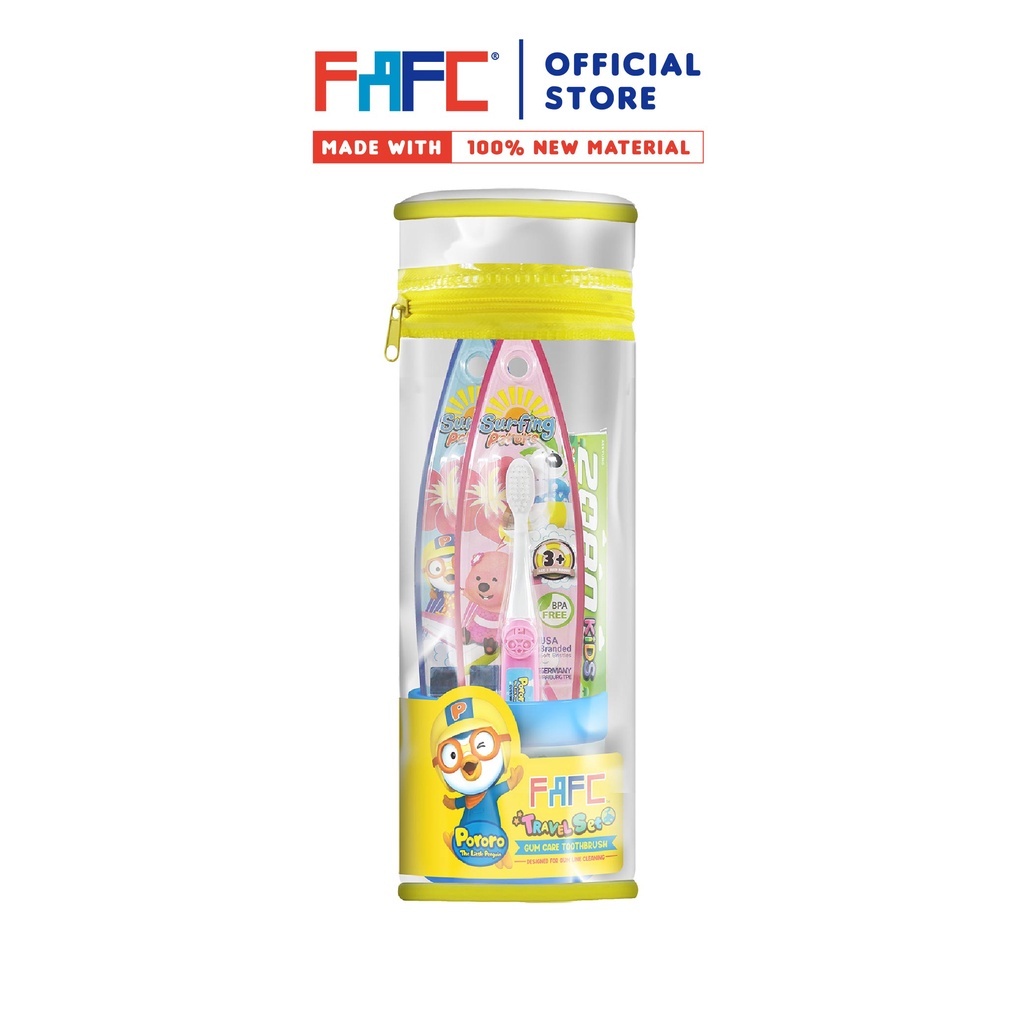FAFC Pororo Kids Toothbrush Premium Travel Set Age 3+ (1 Pack) | Shopee ...