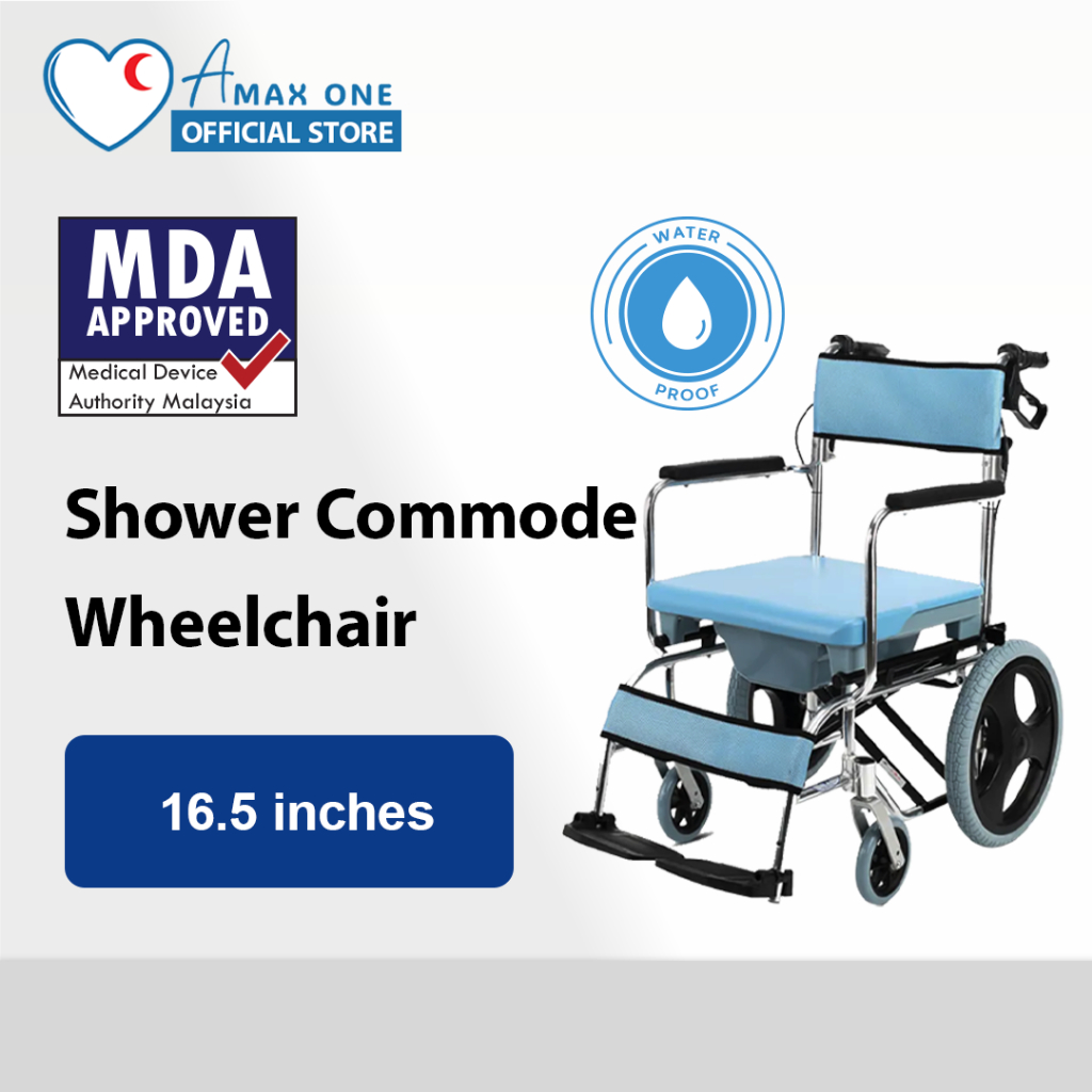 [Same Day Delivery] Aluminium Waterproof Shower Commode Wheelchair - 16 ...