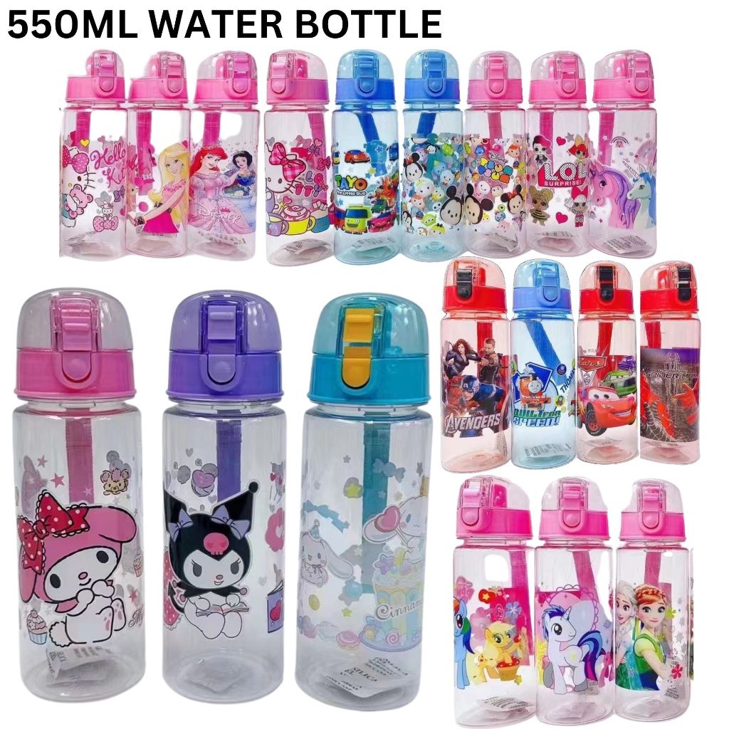 Water Bottle / 550ML / Kids Girl Boy Kanak-Kanak Cartoon Sanrio Collection / Botol Air / Kuromi ...