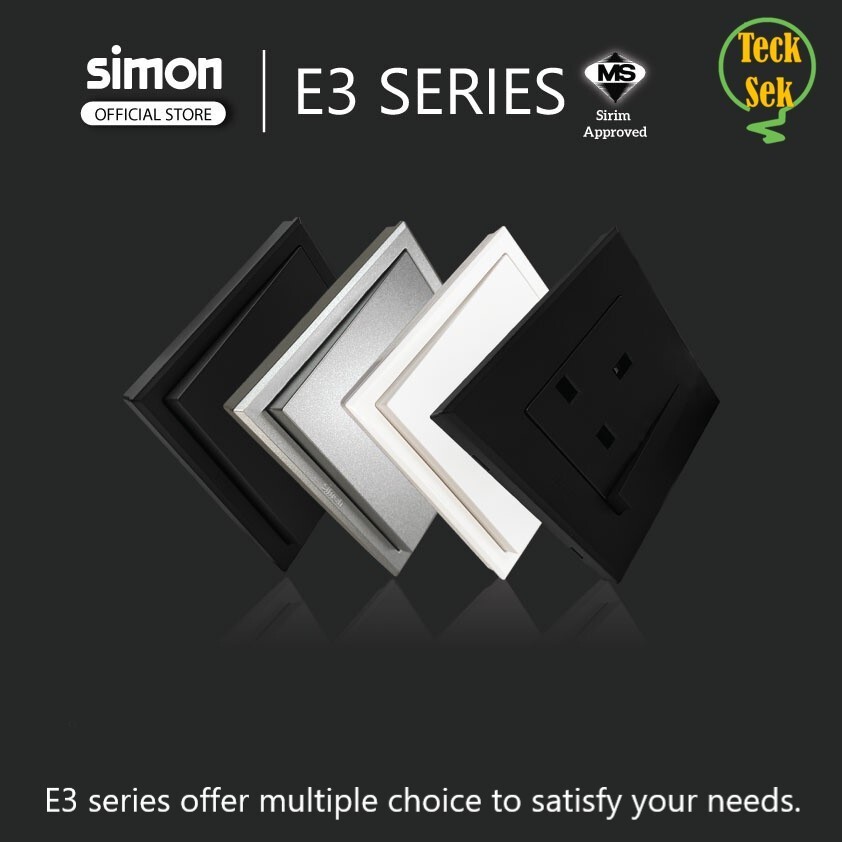 SIMON E3 Switch Socket Full Black 20A DP Switches | Shopee Malaysia
