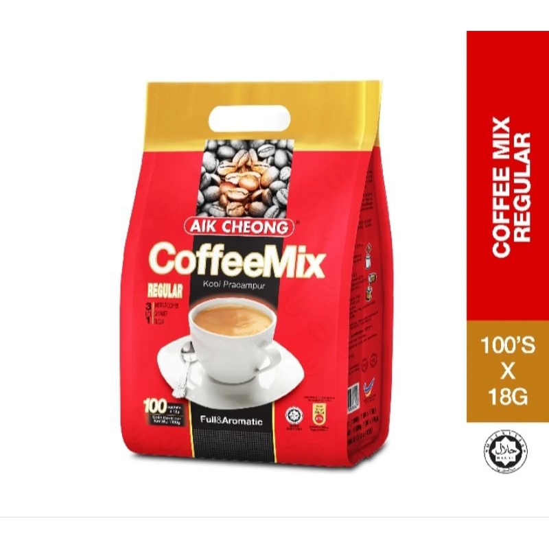 AIK CHEONG Coffee Mix 3in1 1.8kg (18g x 100 sachets) - Regular | Shopee Malaysia