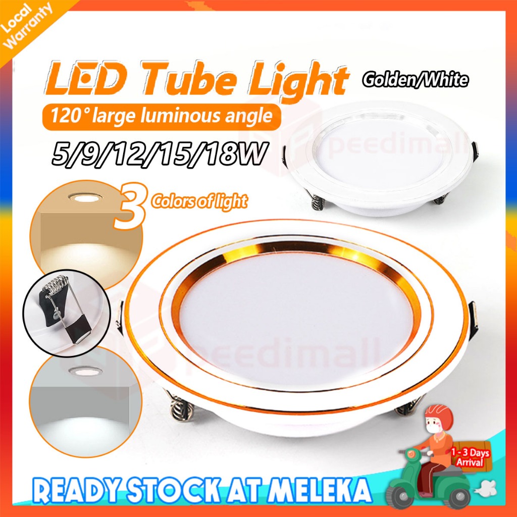 LED Downlight Premium 5W/12W/18W/ 3-color light Round Lampu Downlight ...