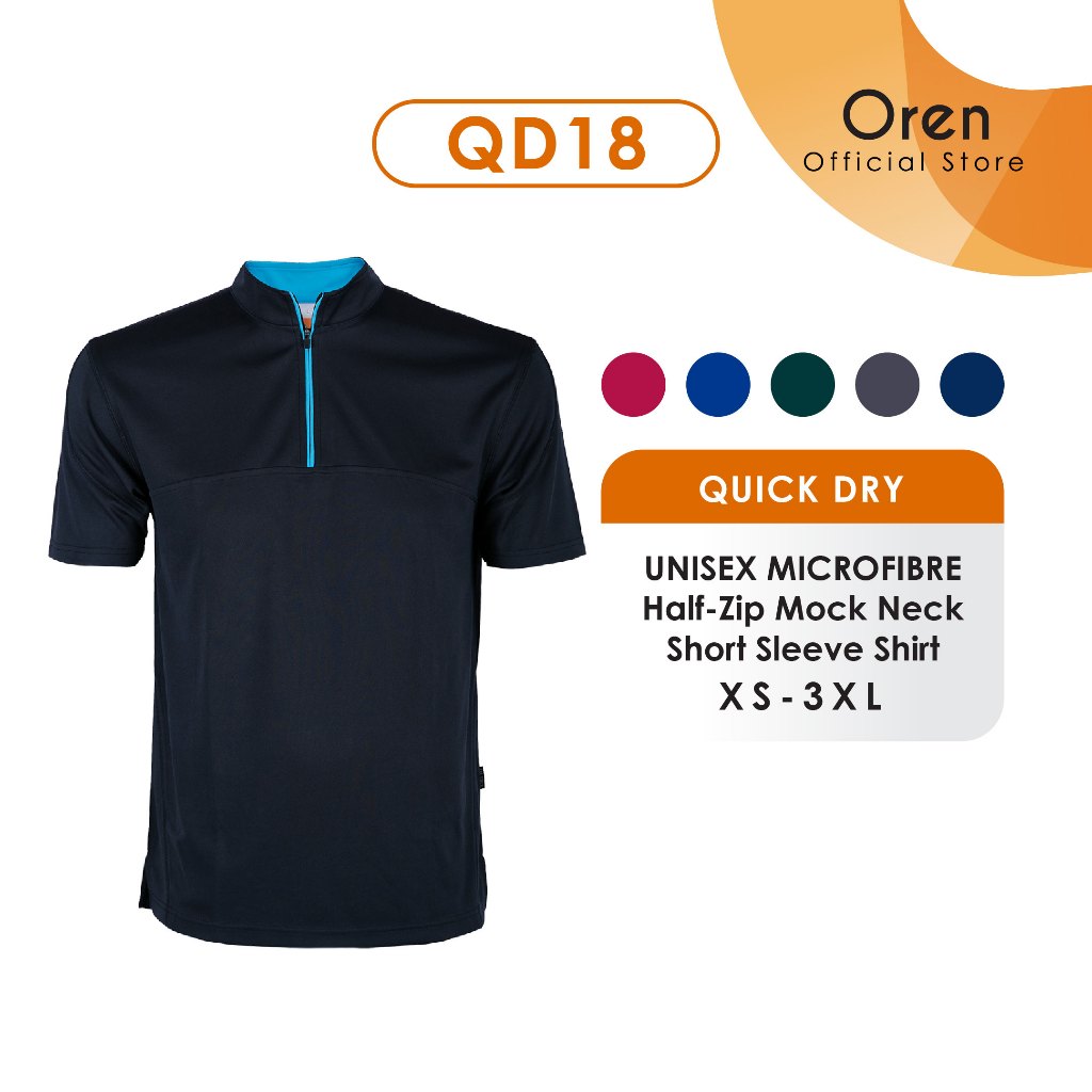 Oren Sport QD Quick Dry Mock Neck Shirt QD18 | Shopee Malaysia