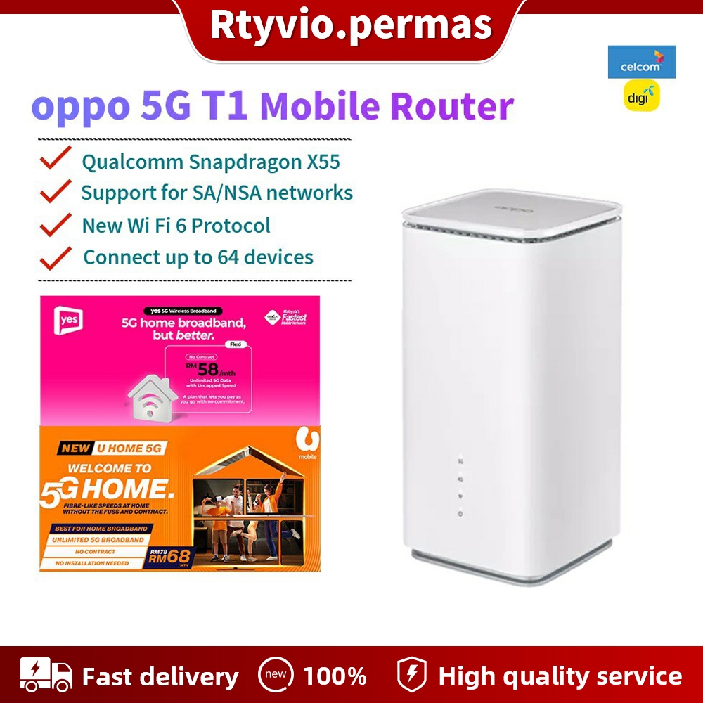 OPPO 5G CPE T1 wireless router Qualcomm Snapdragon Dual-Mode WiFi 6 ...