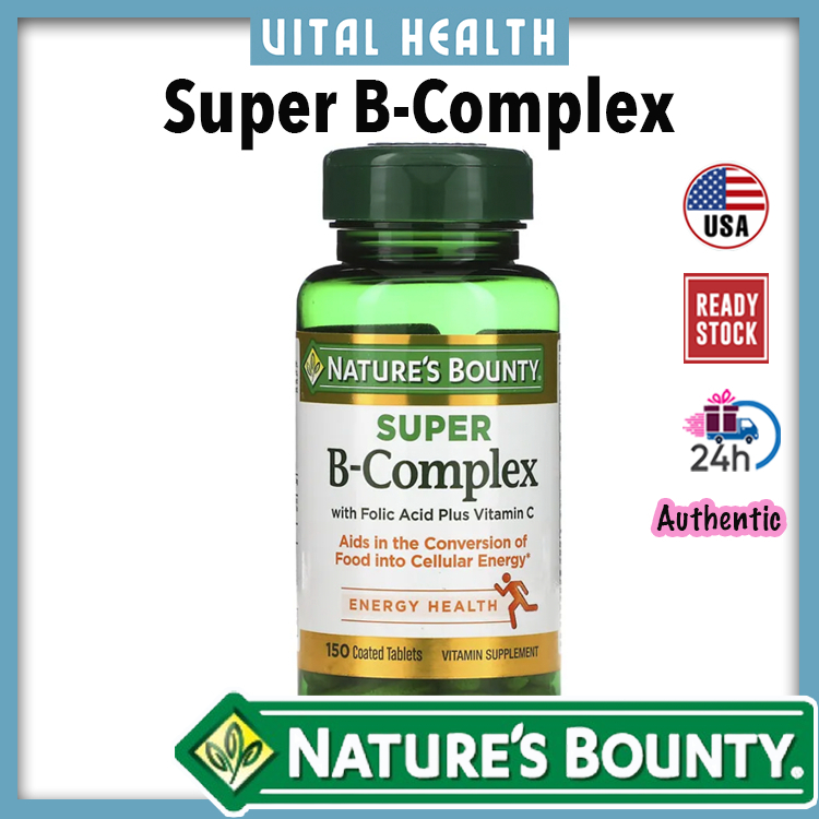Nature's Bounty Super B-Complex, bcomplex 150 Coated Tablets | Shopee Malaysia