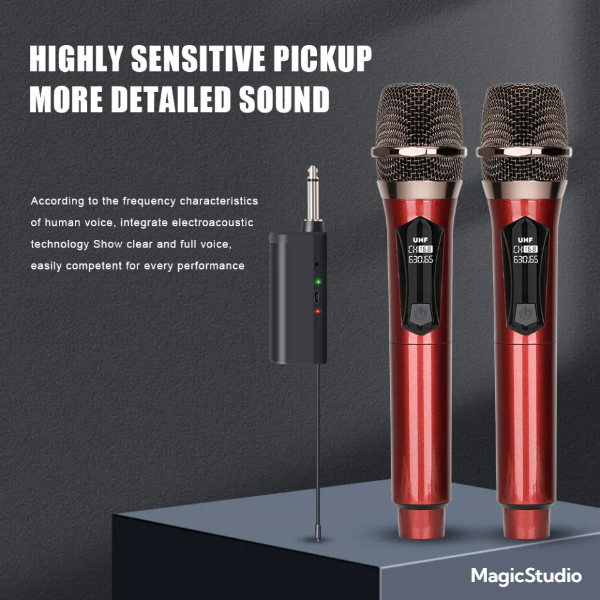 Rechargeable Wireless Microphones with Rechargeable Receiver Anti Slip ...