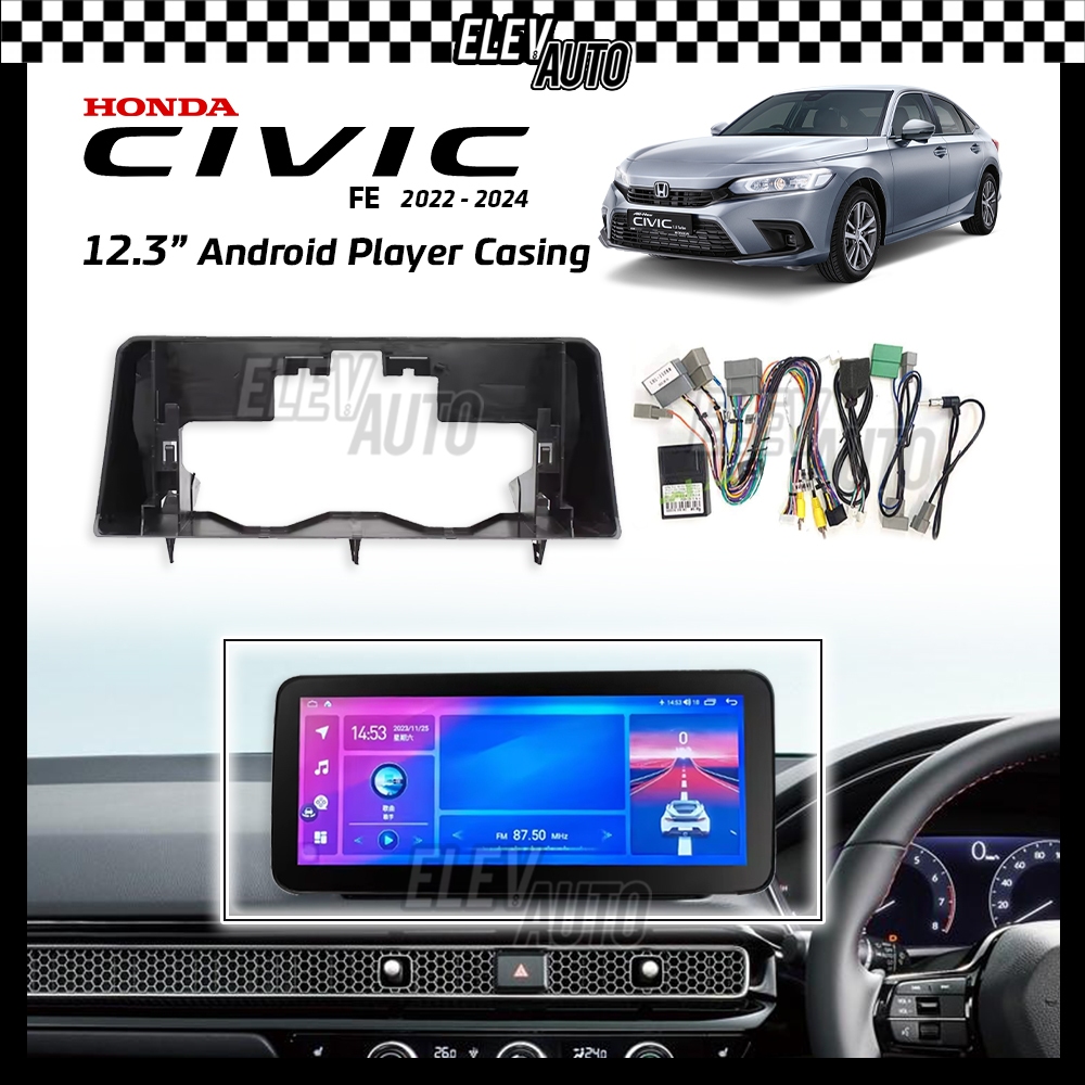 Honda Civic FE 2022 - 2024 12.3" BBA Casing Android Installation Dash ...