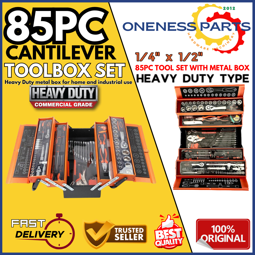 85pcs tools set Cantilever Metal Tool Box Set 5 Tier 85pcs Socket Set 1 ...