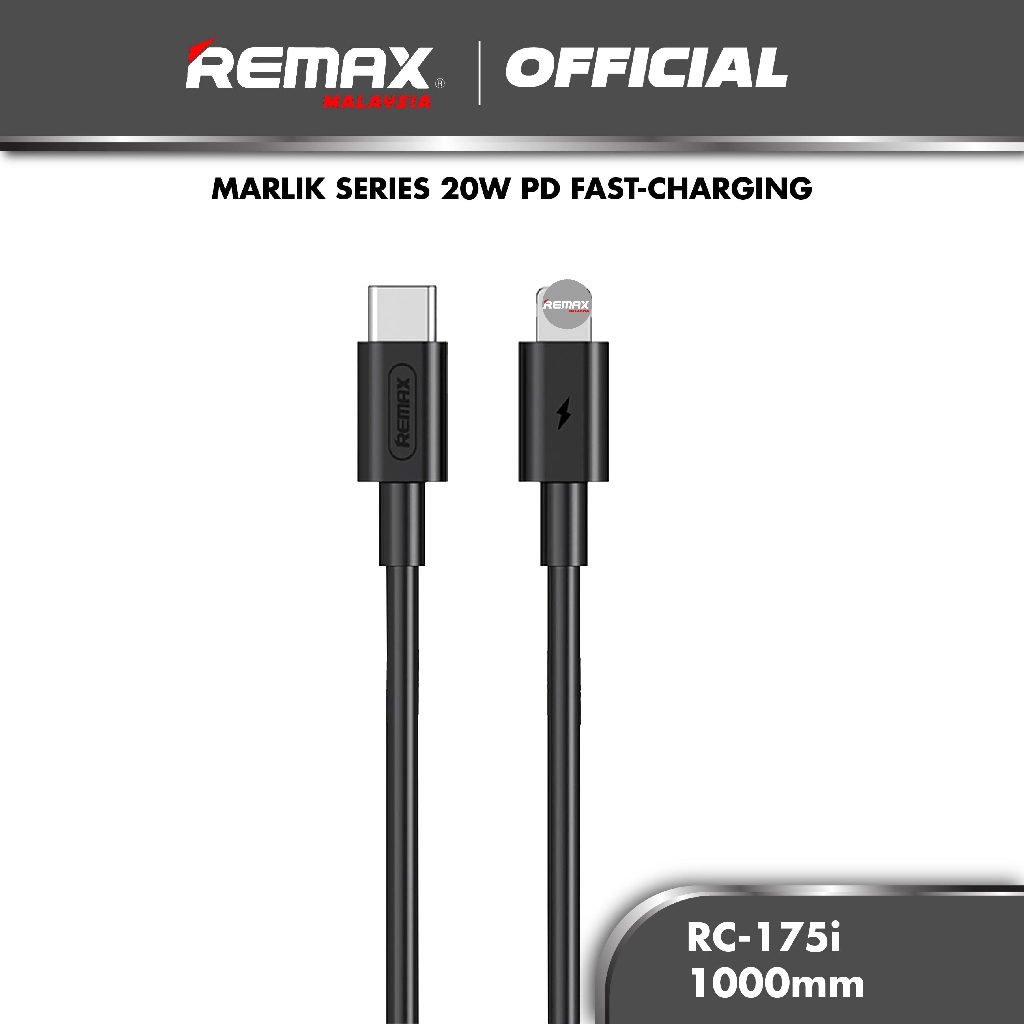 Remax RC-175I 1M Marlik Series Full Compatibility Type-C to IP 20W Fast Charging Cable | Shopee ...
