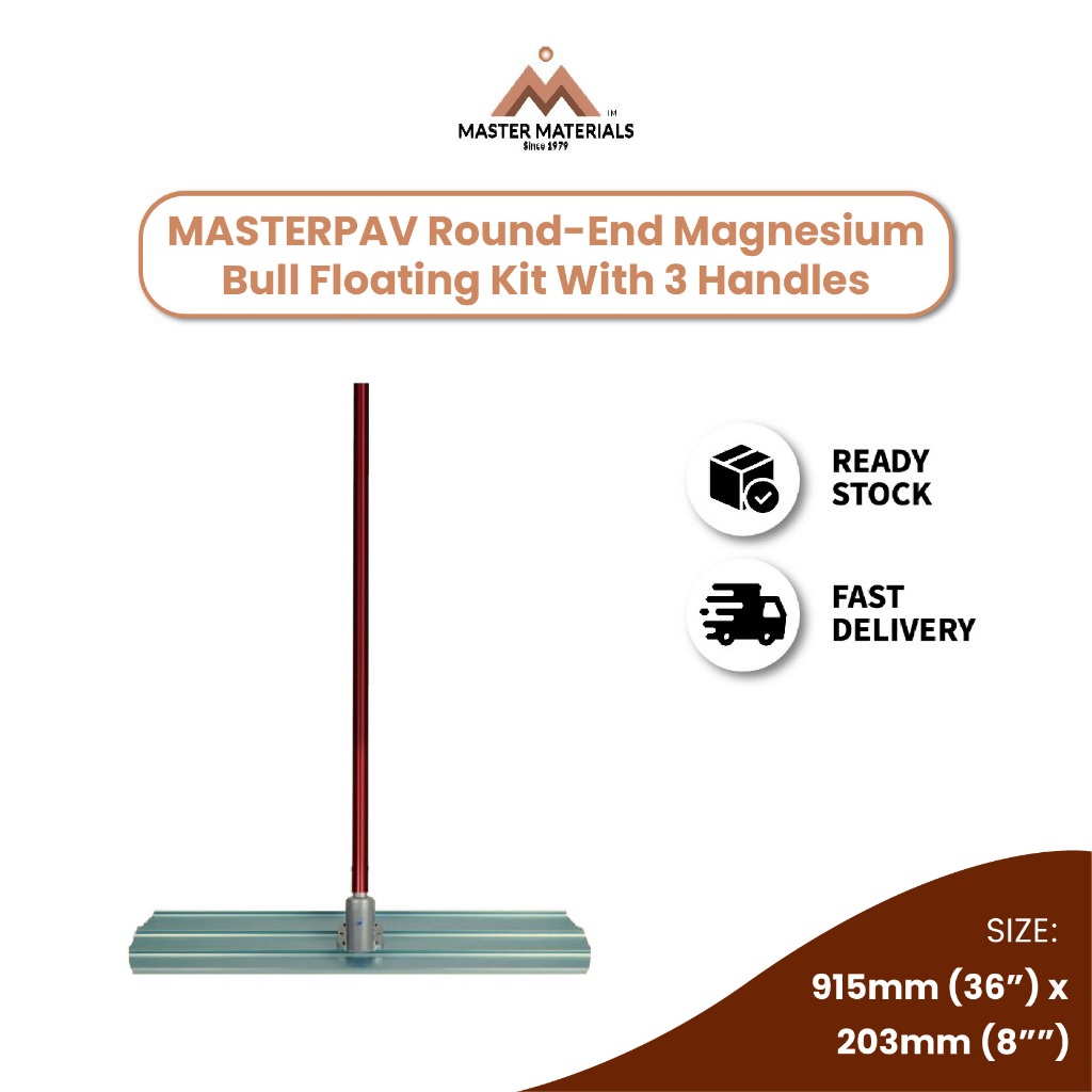 MASTERPAV Round-End Magnesium Bull Float Kit With 3 Handles 8611 ...