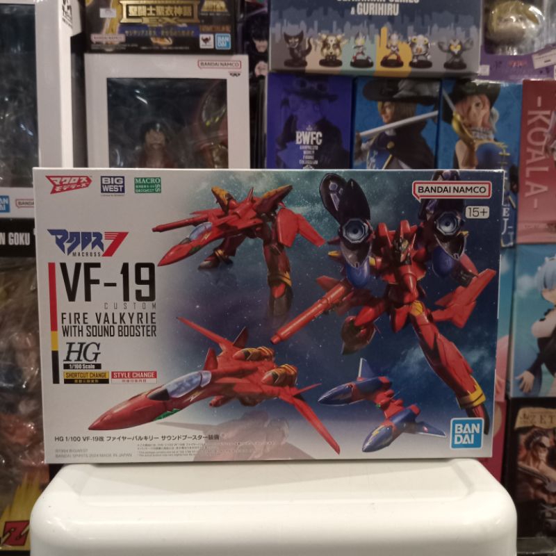 BANDAI BIG WEST HG MACROSS 7 VF-19 CUSTOM FIRE VALKYRIE WITH SOUND BOOSTER 1/100 MODEL KIT ...