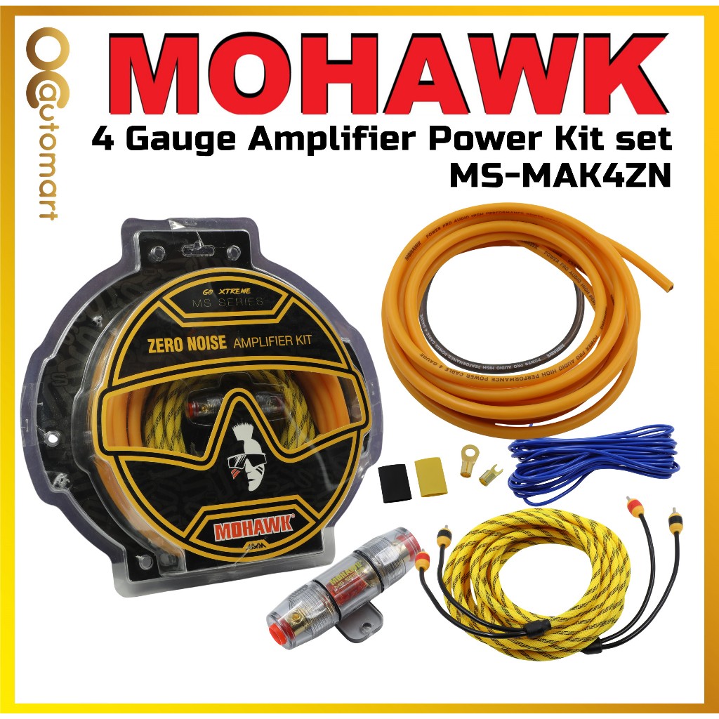 MOHAWK Amp Kit Wire Low Noise Car Audio 4GA / 8GA Amplifier Kits ...