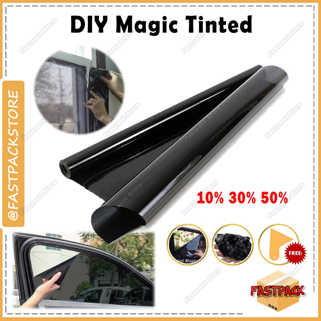 Magic Tint Tinted 10% 30% 50% VLT Car Home Window UV Block Sun Shade ...