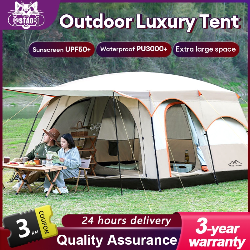 SPORT Khemah Camping Tent Waterproof Khemah unta 5 8 12 Persons Outdoor ...