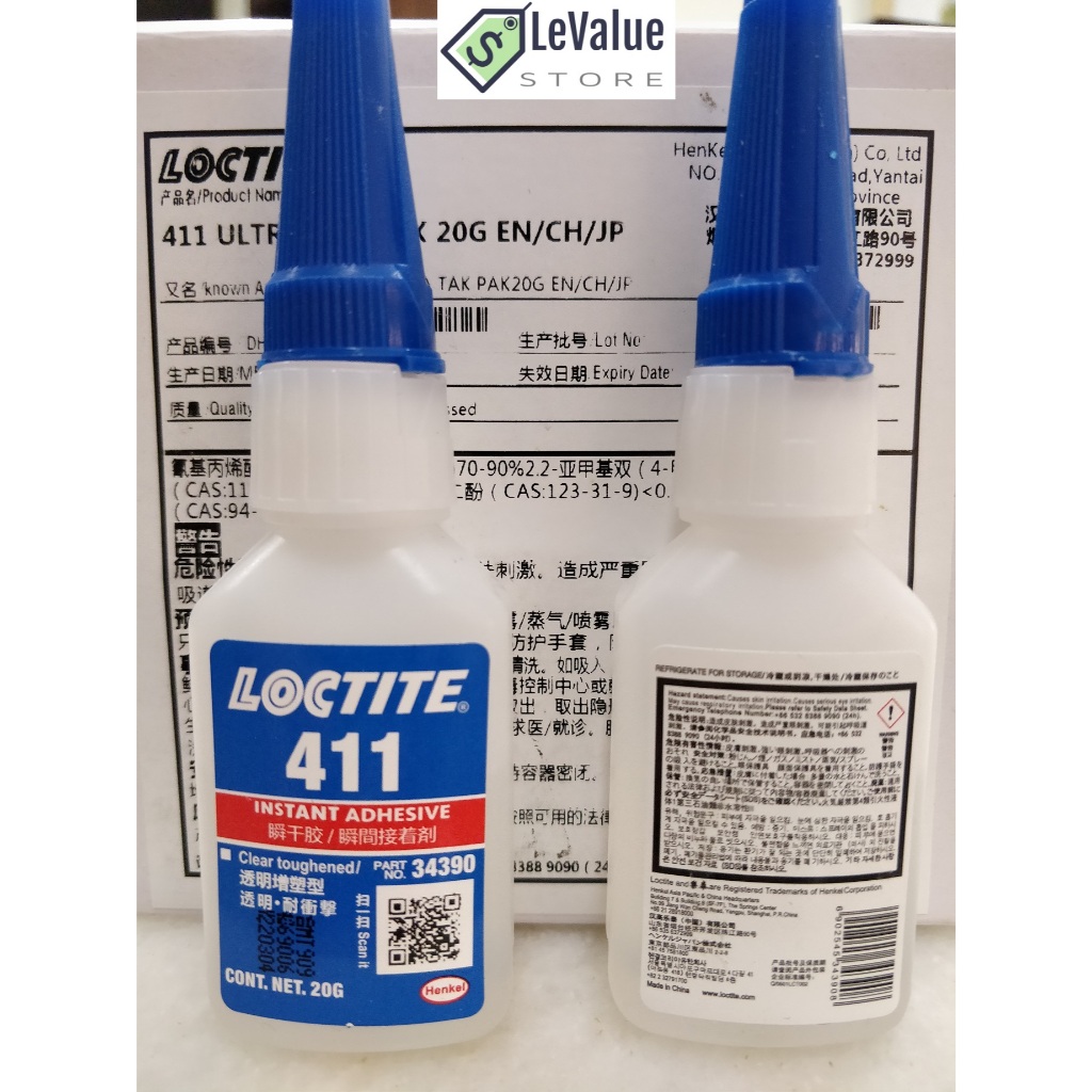 LOCTITE 411 Prism Instant Adhesive 20g with QR Code- 34390 | Shopee ...