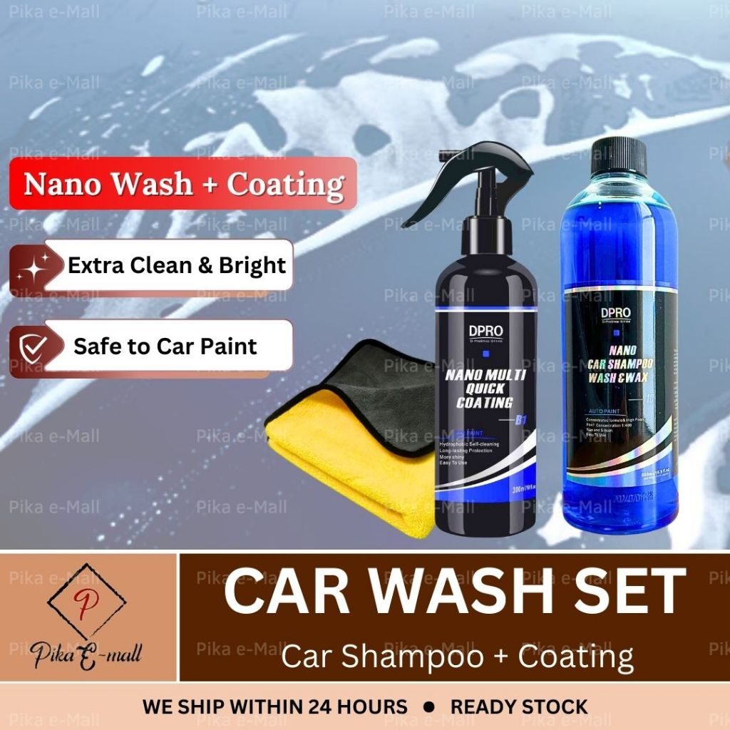 [COMBO] Nano Car Wash Shampoo and Wax Nano Coating Snow Car Wash ...