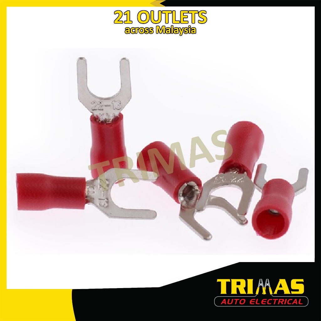 Insulated Spade Terminal Lug Y Lug Red (10PCS) | Shopee Malaysia