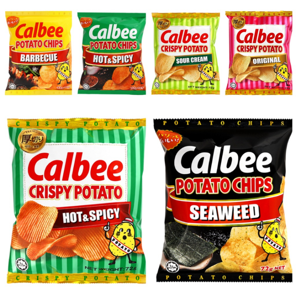 Calbee Crispy Potato Chips [ Crispy Hot & Spicy / Crispy Sour Cream ...