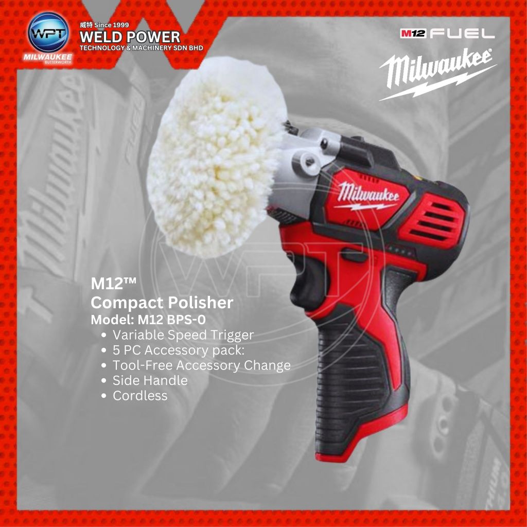Milwaukee M12™ Compact Polisher (Model: M12 BPS-0) | Shopee Malaysia