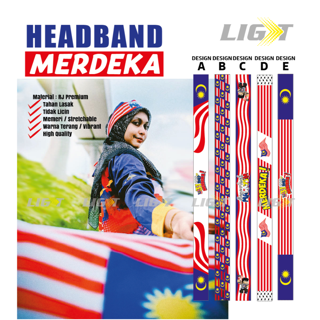 LIGIT High Quality Merdeka Headband Ikat Kepala Riben Ribbon Malaysia ...