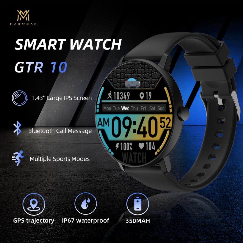 Maxwear GTR10 Smartwatch Bluetooth Call lP67 Waterproof VoiceAssistant ...
