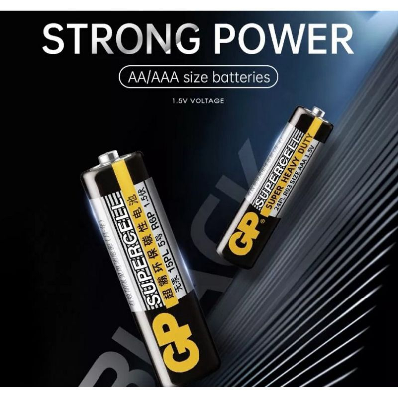 GP BATTERY SUPERCELL SUPER HEAVY DUTY AAA/AA BATTERY POWER BATERI ...