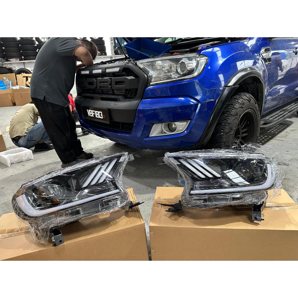 Mustang Style Headlamp LED Headlamp For Ford Ranger T6FL T7 T8 Wildtrak ...