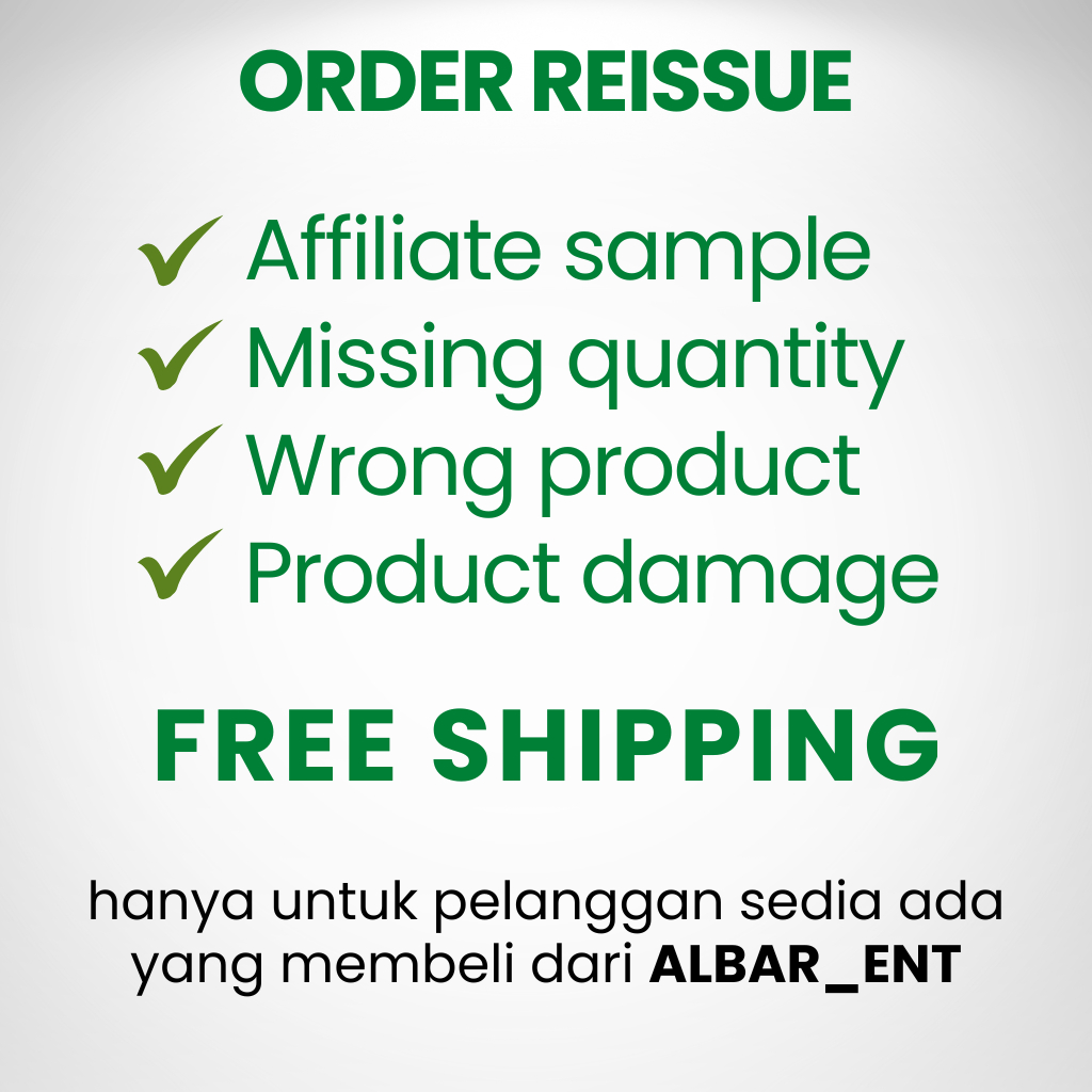 order Reissue/resend product/missing quantity/WRONG PRODUCT/PRODUCT ...