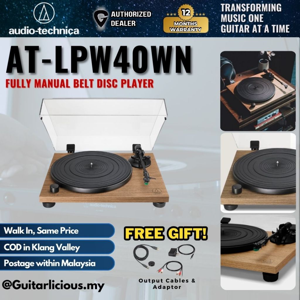 Audio Technica AT-LPW40WN Fully Manual Belt Drive Turntable Black Disc Player ( LPW40WN LPW40 ...