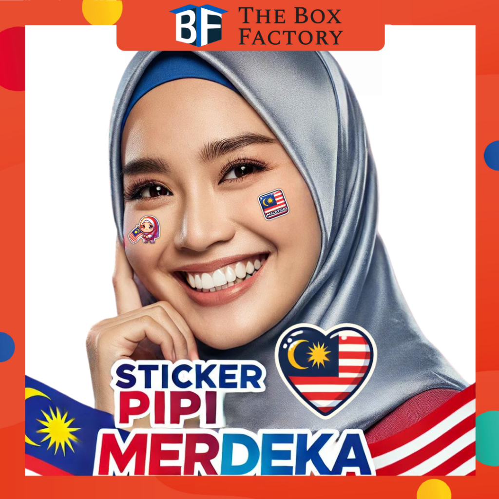 TBF 3in1 Merdeka Sticker Pvc sticker Transparent Face Tattoo Sticker ...