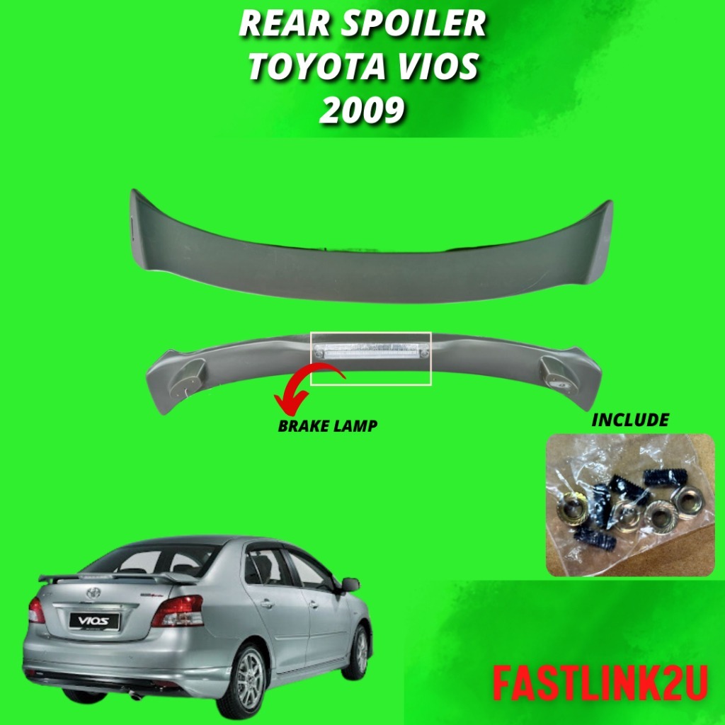 Fastlink Rear Spoiler Toyota Vios 2008-2013 Trd Sportivo Material Abs ...