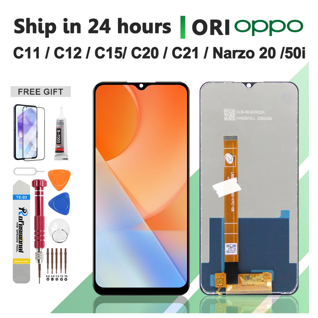 ORIGINAL LCD REALME C11 2020/C11 2021/C12/C15/C20/C21/Narzo 20/Narzo 50i Replacement parts with ...