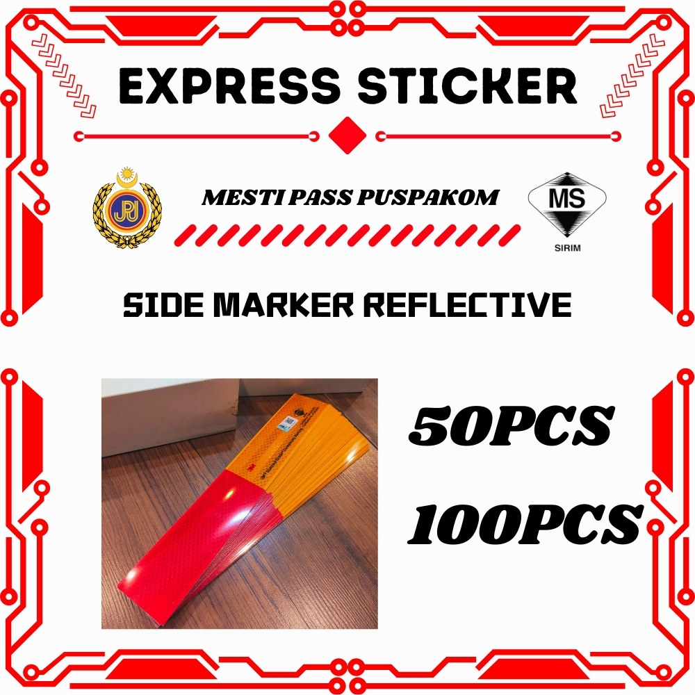 Express Sticker Side Marking 3M Reflector Sticker TYPE 5 / J5 With ...