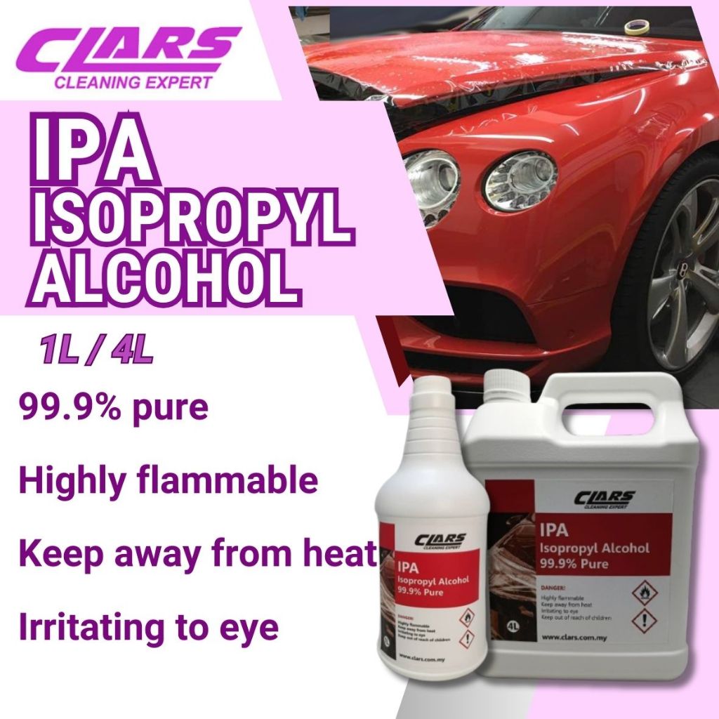 Clars IPA Isopropyl Alcohol 99.9% 1L for Car Detailing PPF Installation | Shopee Malaysia