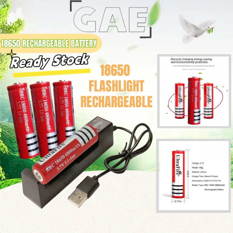 【Ready Stock 】18650 li-lon Bateri Lithium Battery Durable Premium ...